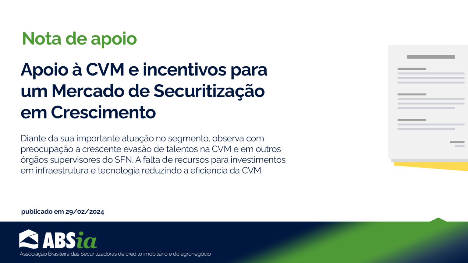 Lei n° 14.430/22, o Marco Legal da securitização - Absia - Associação ...