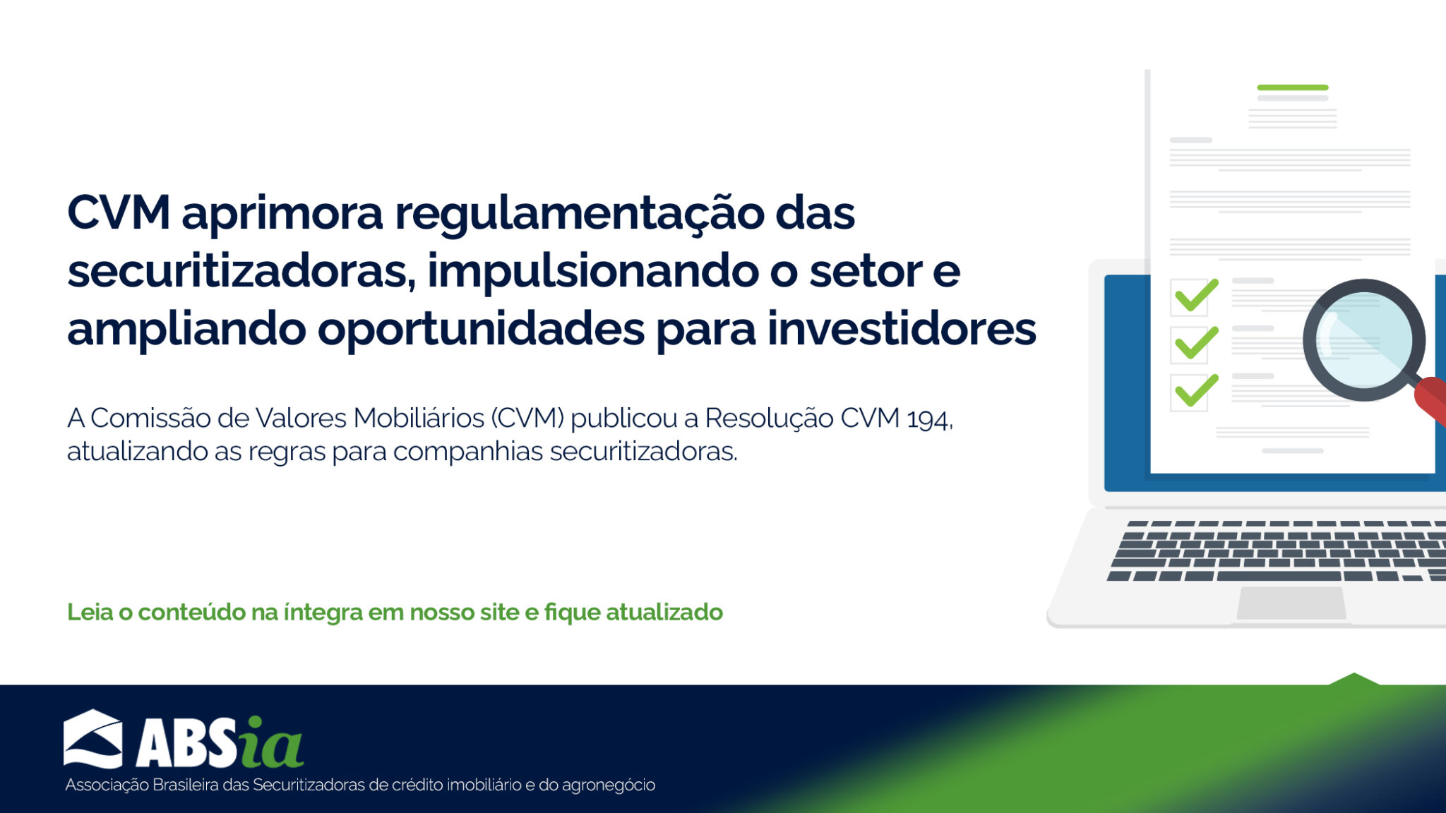 Lei n° 14.430/22, o Marco Legal da securitização - Absia - Associação ...